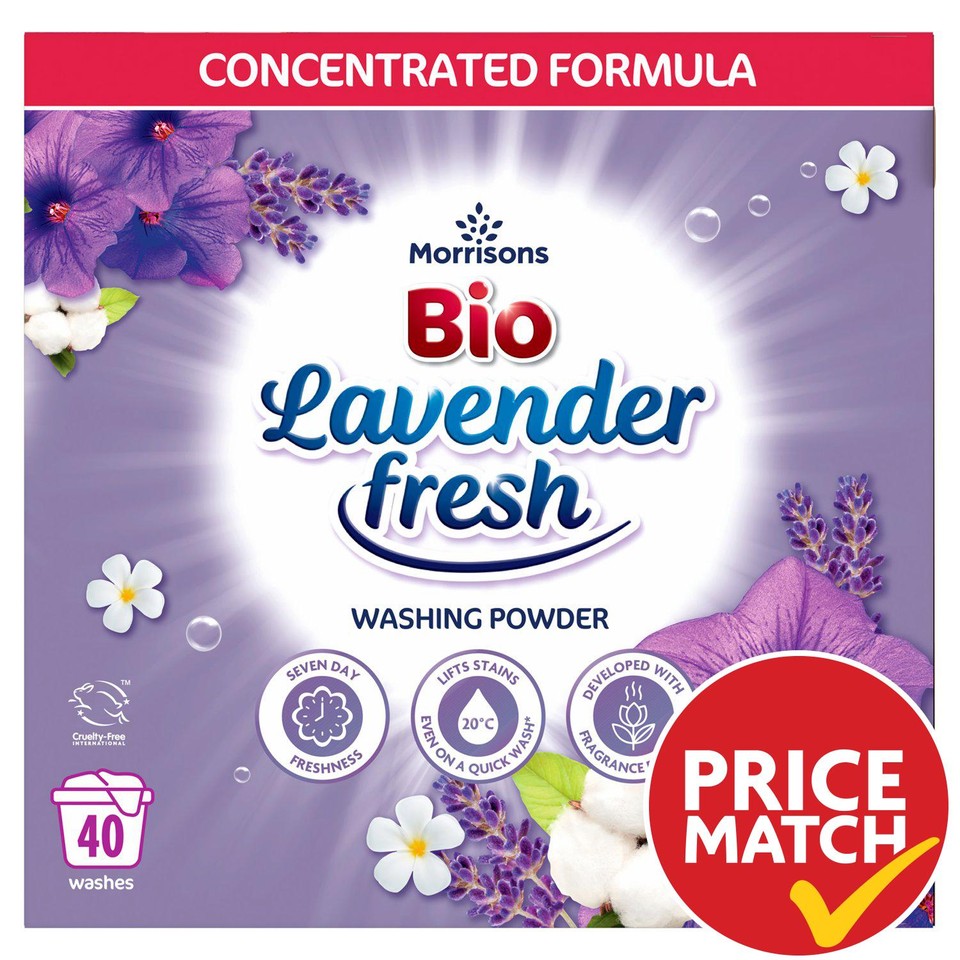 Morrisons Bio Lavender Laundry Powder 40 Washes - Morrisons Online ...