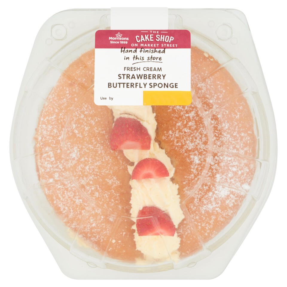Market Street Fresh Cream Strawberry Butterfly Sponge - Morrisons ...