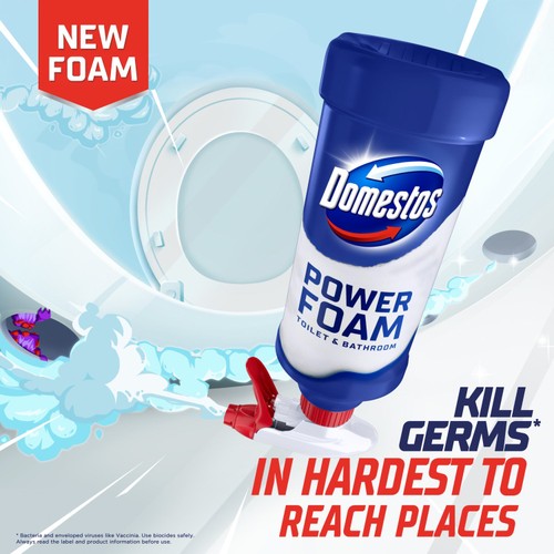 Domestos Power Foam Toilet & Bathroom Cleaner Arctic Fresh 450ml - Morrisons Online Groceries ...