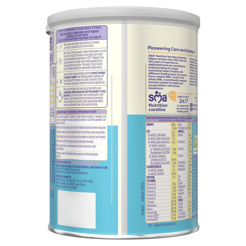 SMA LF Lactose Free Infant Milk Powder Formula, From Birth 400g ...