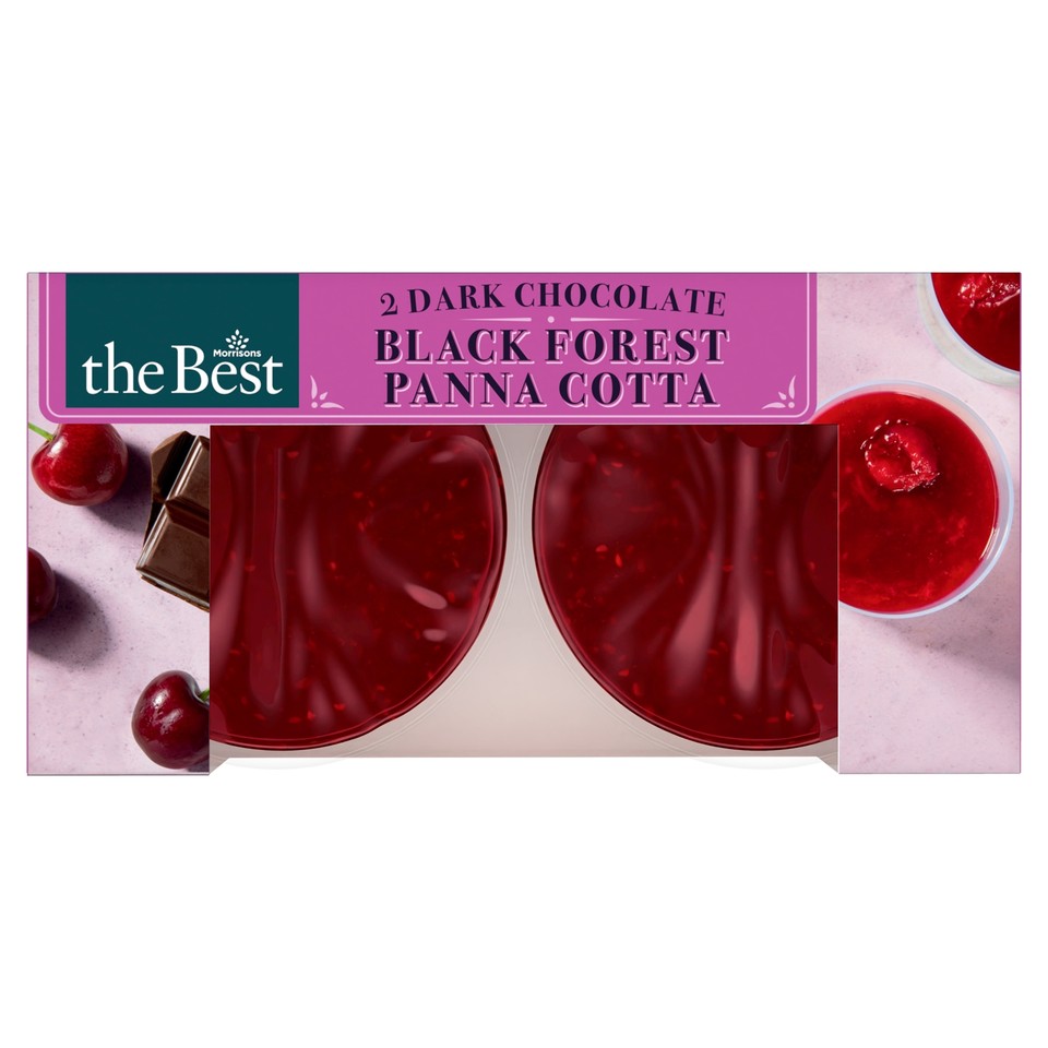 Morrisons The Best Dark Chocolate Black Forest Panna Cotta 2 x 87g ...
