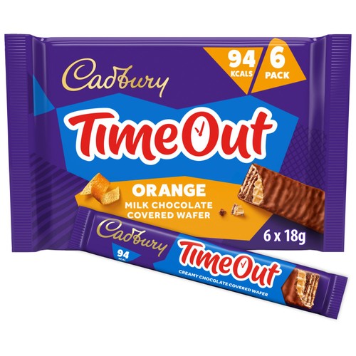 Cadbury Timeout Wafer Orange Chocolate Biscuit Bars 6 Pack - Morrisons ...