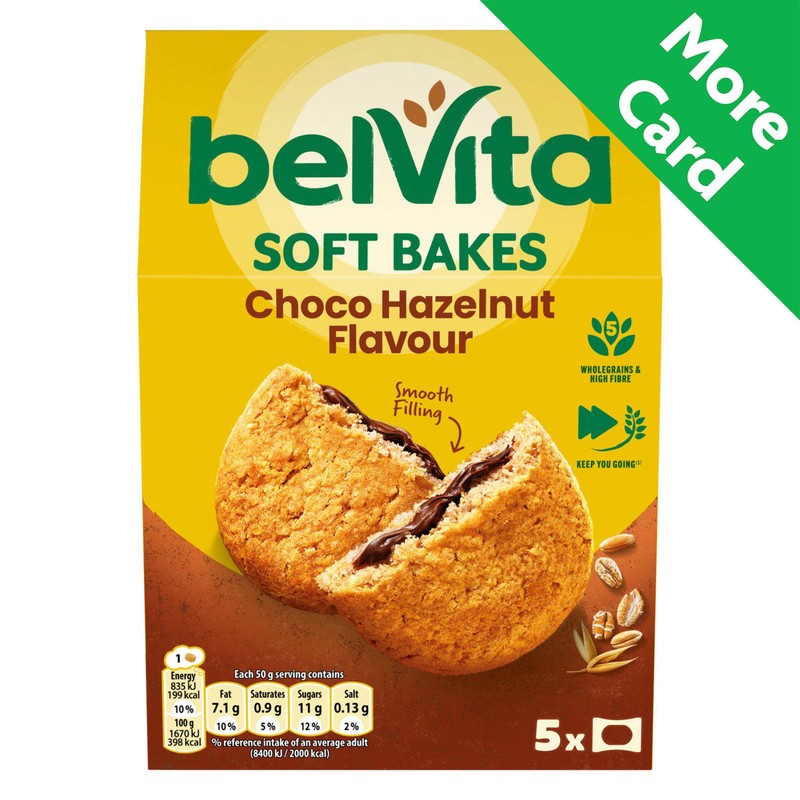 Belvita Soft Filled Choco Hazelnut Bars Multipack - Morrisons Online ...