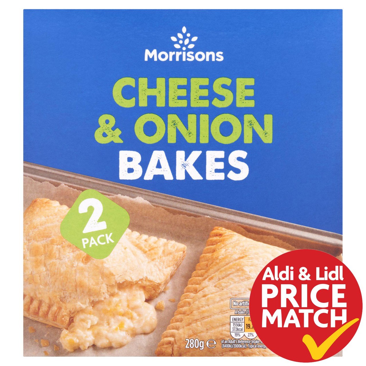Morrisons 2 Cheese & Onion Bakes - Morrisons Online Groceries & Offers