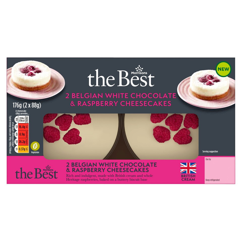 Morrisons The Best Belgian White Chocolate & Raspberry Cheesecakes ...