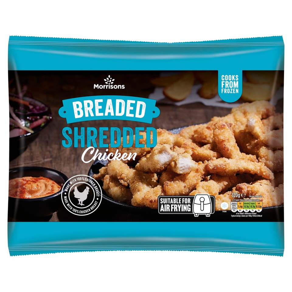 Morrisons Breaded Shredded Chicken 320g - Morrisons Online Groceries ...