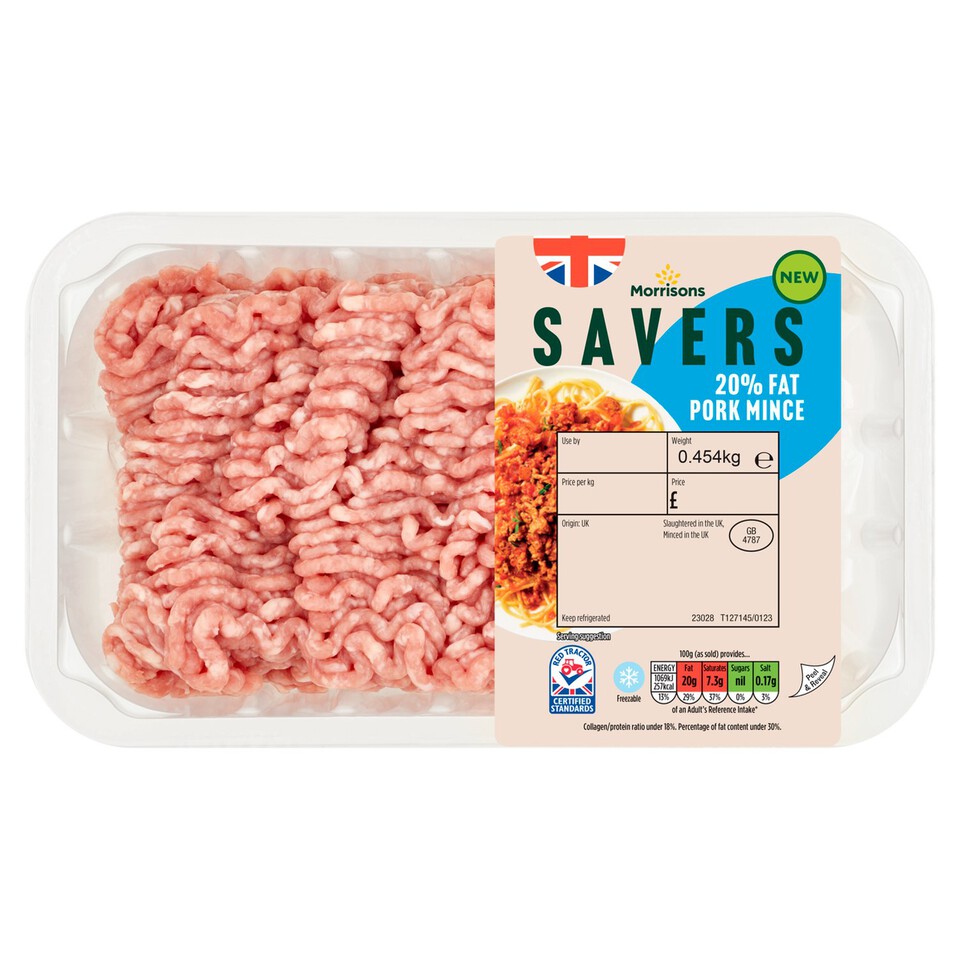 Morrisons Savers 20% Fat Pork Mince 454g - Morrisons Online Groceries ...