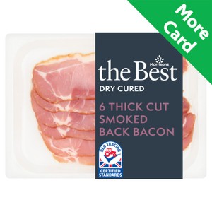 Morrisons The Best 6 Smoked Thick Cut Back Bacon 240g - Morrisons ...
