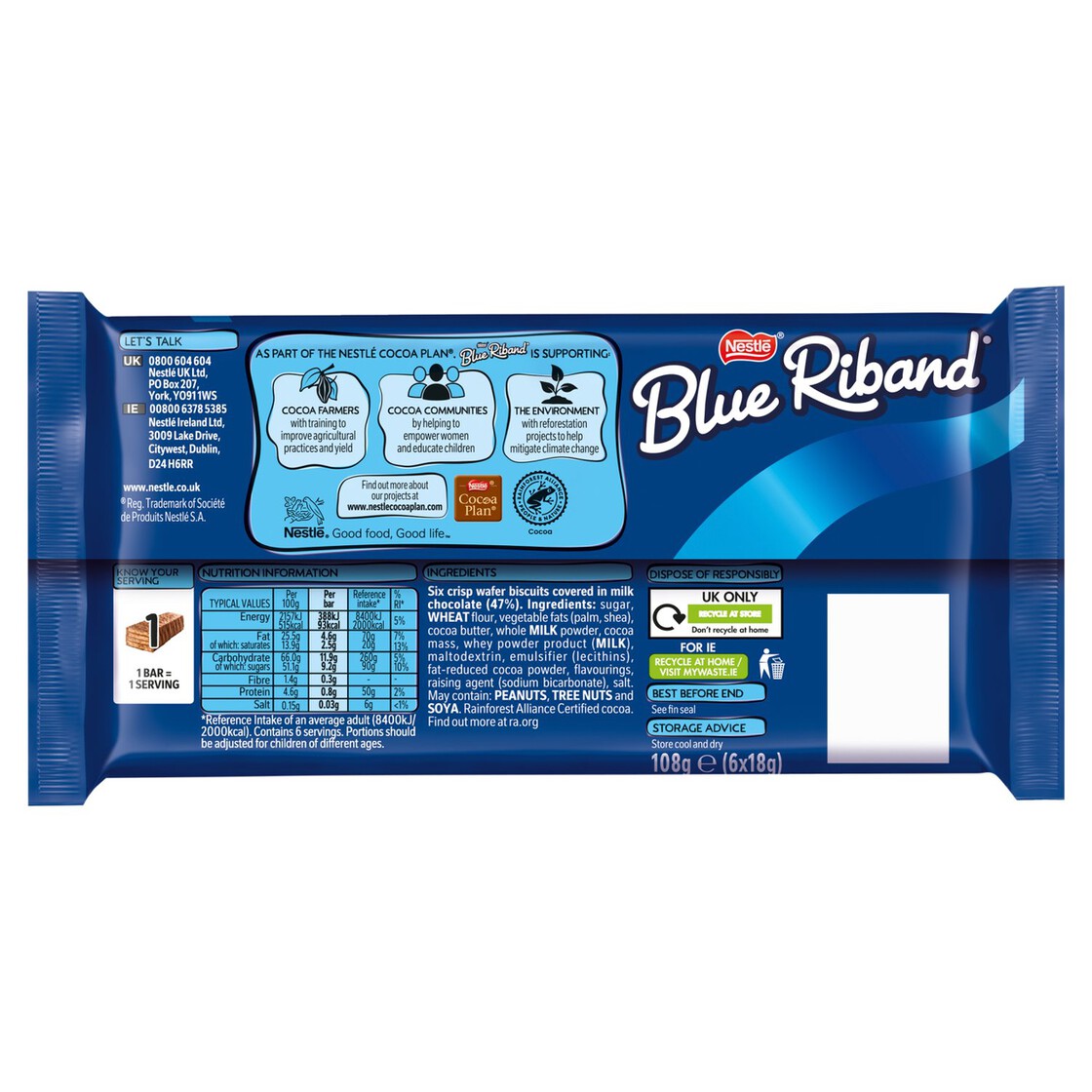 Blue Riband Milk Chocolate Wafer Biscuit Multipack - Morrisons Online ...