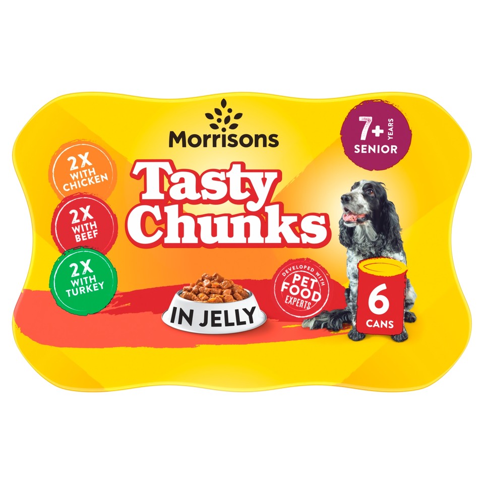 Morrisons Senior Dog Food Meat Chunks In Jelly - Morrisons Online ...