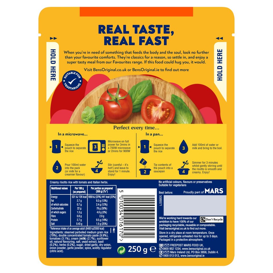 Ben's Original Favourites Tomato & Herbs Risotto - Morrisons Online ...