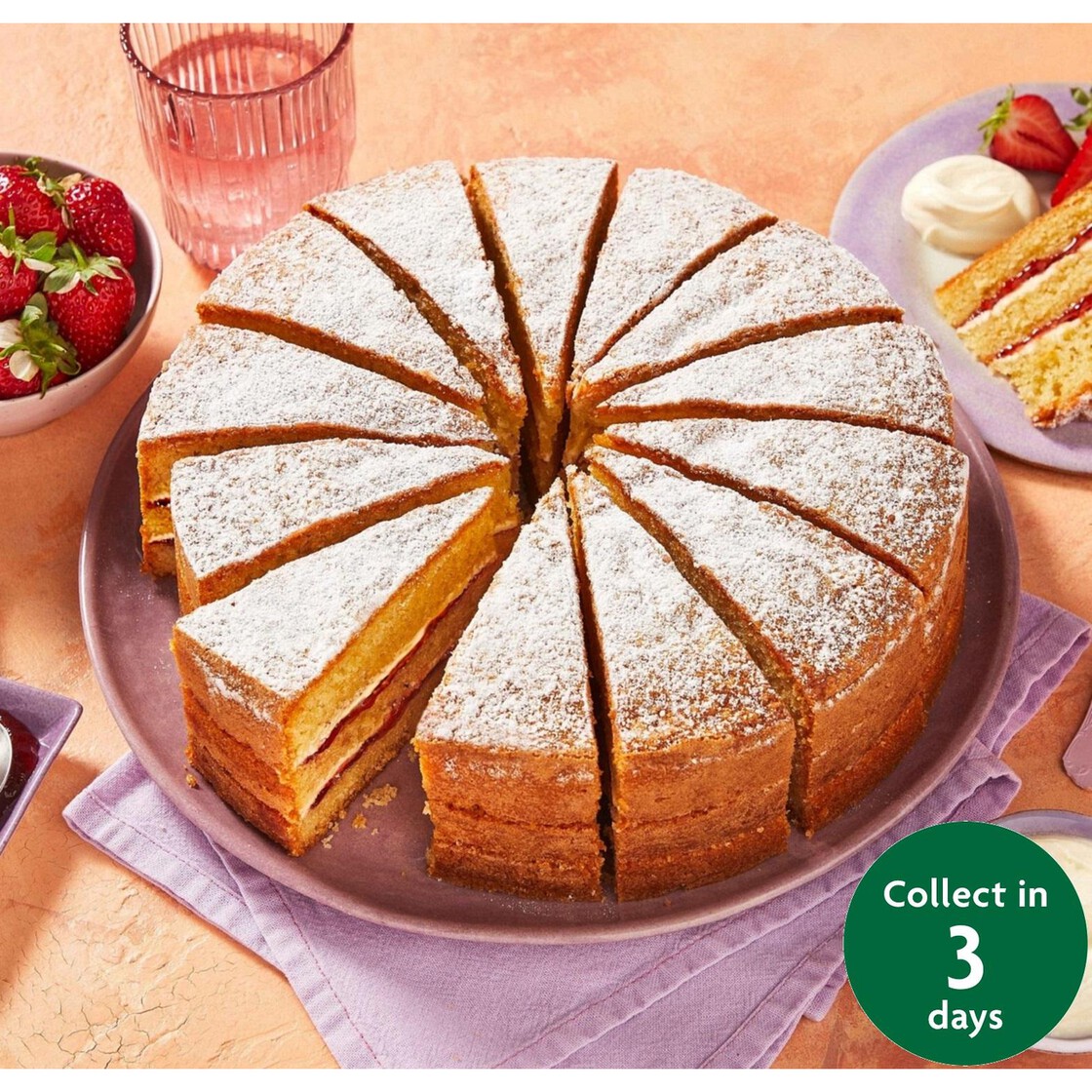 FTO Whole Victoria Sponge Cake (14 Slices) - Morrisons Online Groceries ...