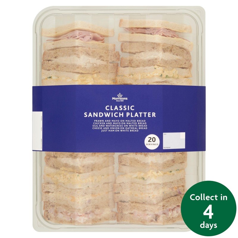Classic Sandwich Platter (20 Pieces) - Eat On Same Day - Morrisons ...