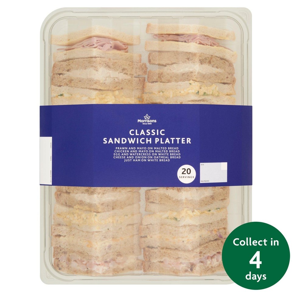 FTO Classic Sandwich Platter (20 Pieces) - Eat On Same Day - Morrisons ...