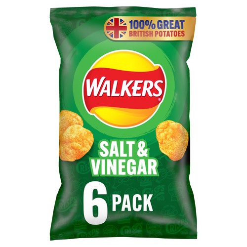 Walkers Salt & Vinegar Multipack Crisps 6x25g - Morrisons Online ...