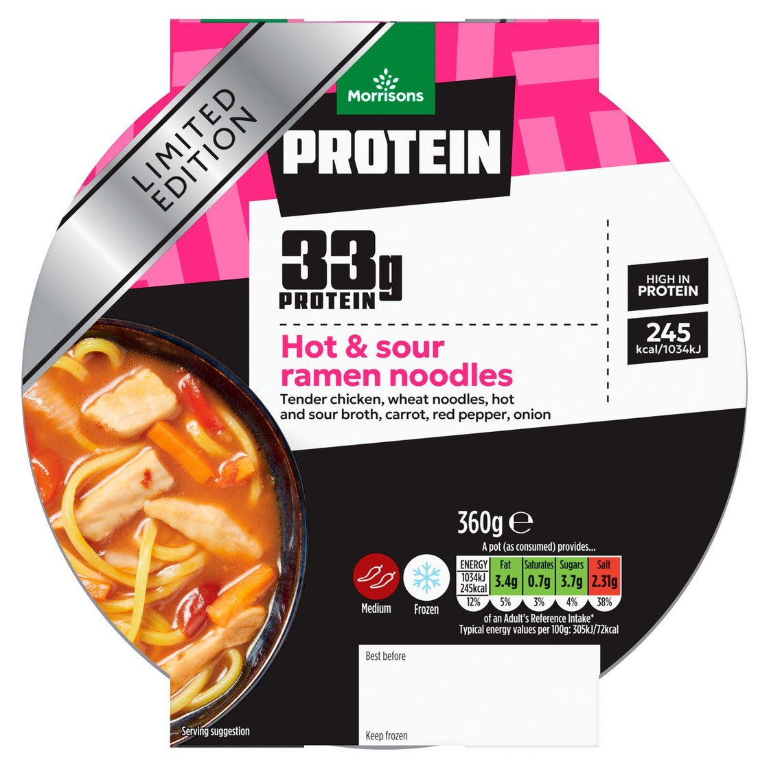 Morrisons Hot & Sour Noodles Protein Pot - Morrisons Online Groceries ...
