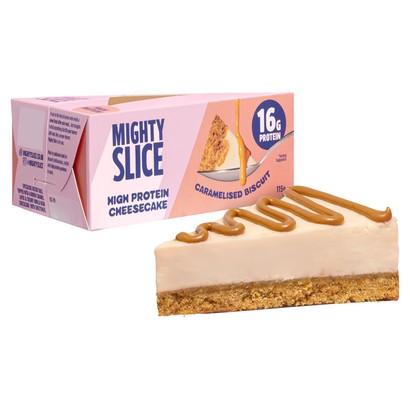 Mighty Slice Caramelised Biscuit High Protein Cheesecake 115g ...