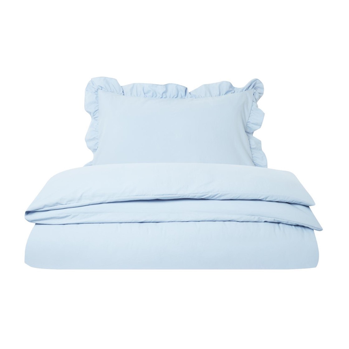 Nutmeg Home Soft Touch Blue Frill Duvet Set Double - Morrisons Online ...