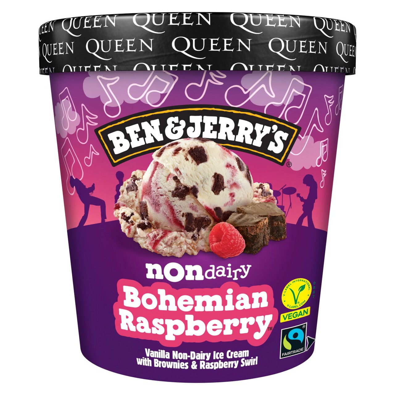 Ben & Jerrys Non-Dairy Vegan Bohemian Raspberry Ice Cream Tub 465ml ...