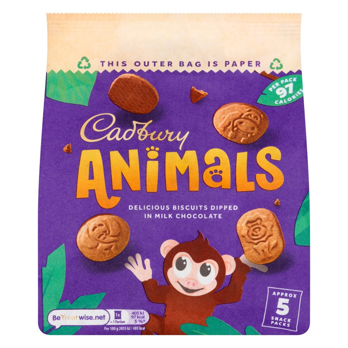 Cadbury Chocolate Mini Animals Biscuits 96.5g - Morrisons Online ...