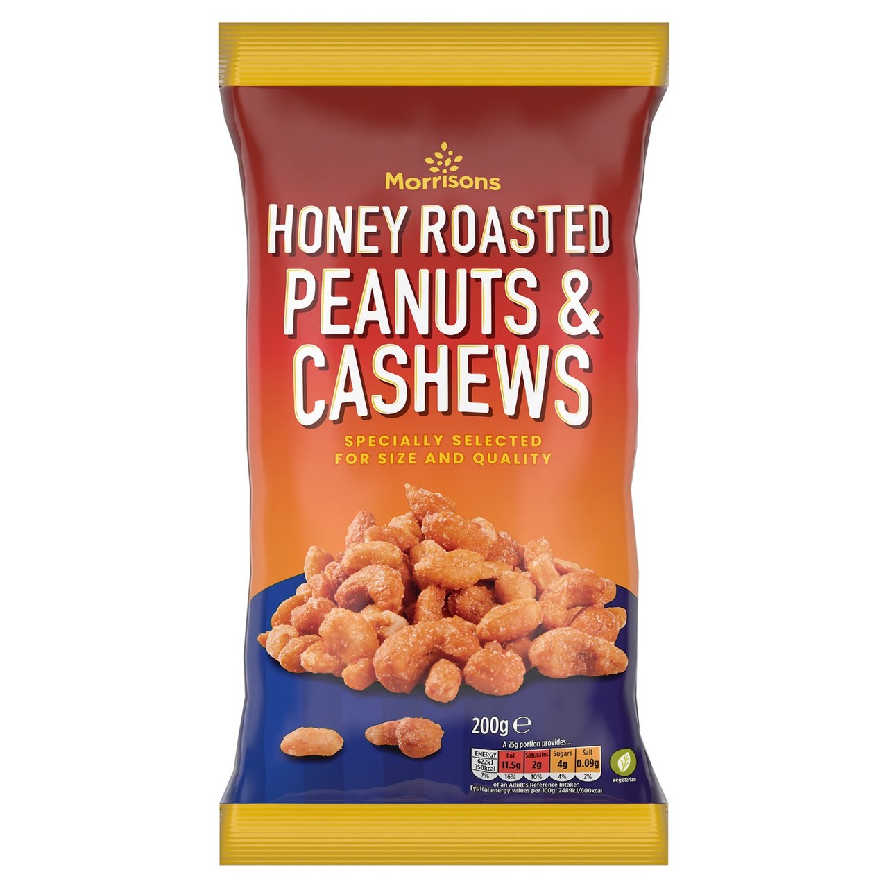 Morrisons Honey Roasted Peanuts & Cashews - Morrisons Online Groceries ...