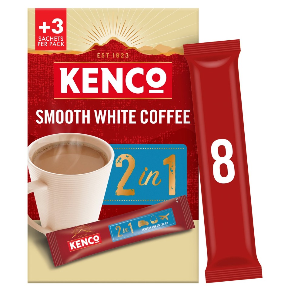 Kenco 2 In 1 Smooth White Coffee 8 Sachets - Morrisons Online Groceries ...