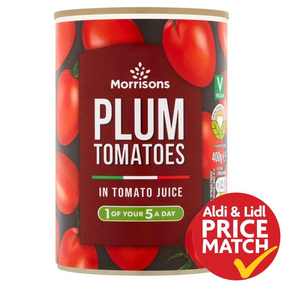 Morrisons Peeled Plum Tomatoes (400g) - Morrisons Online Groceries & Offers
