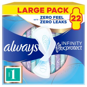 Always Infinity Pads Normal (Size 1) Sanitary Towels With Wings 22 Pads ...