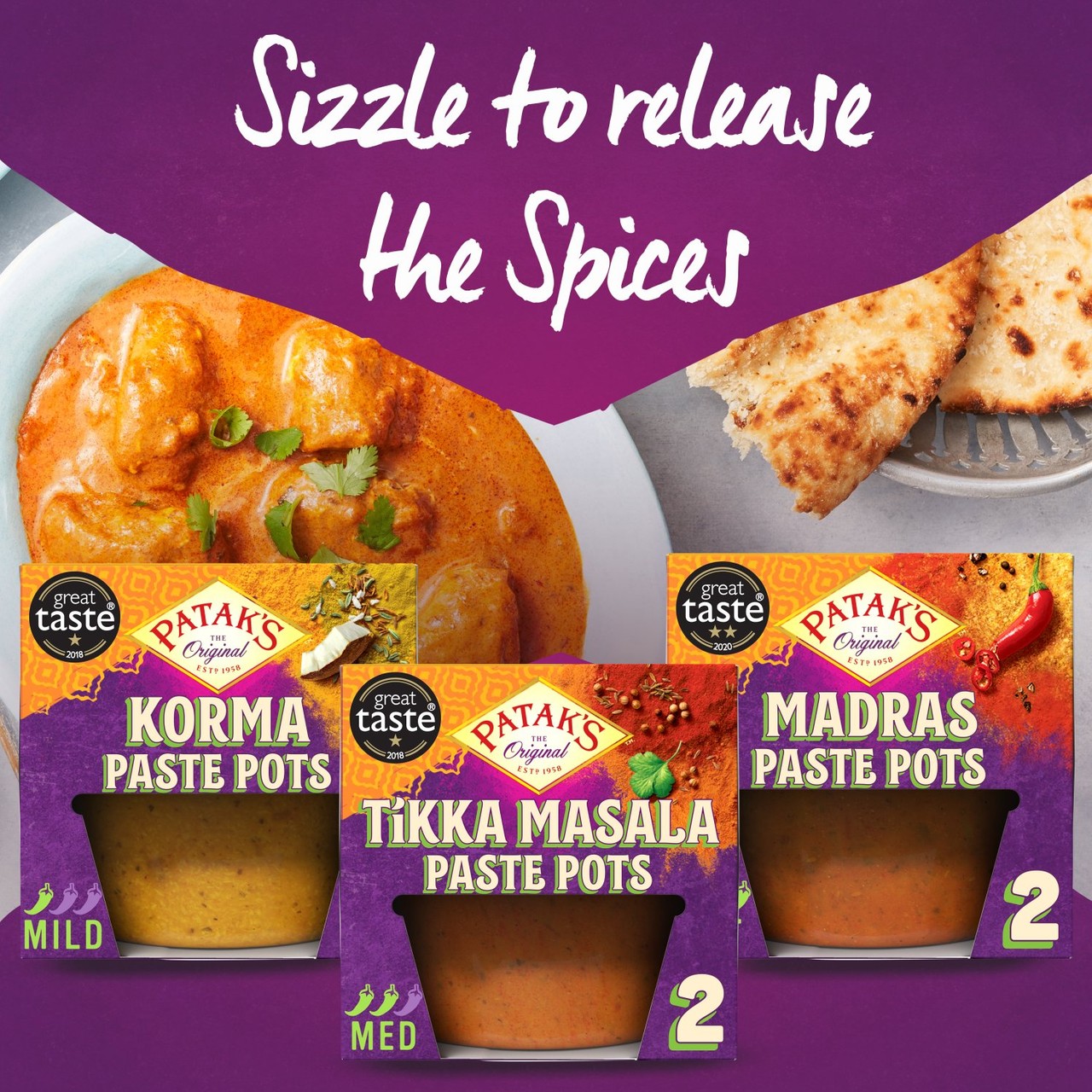 Patak's Madras Indian Hot Spice Paste Pots 2 x 70g - Morrisons Online ...