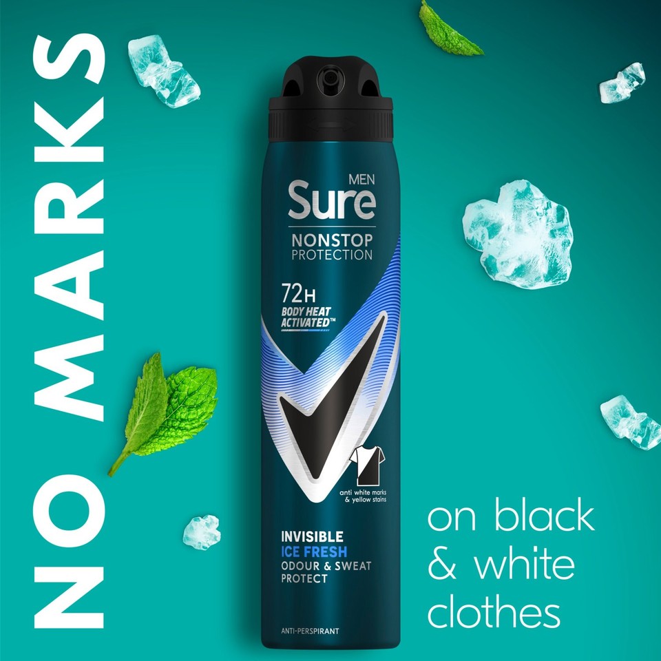 Sure For Men Invisible Ice Anti Perspirant Nonstop Deodorant 250ml ...