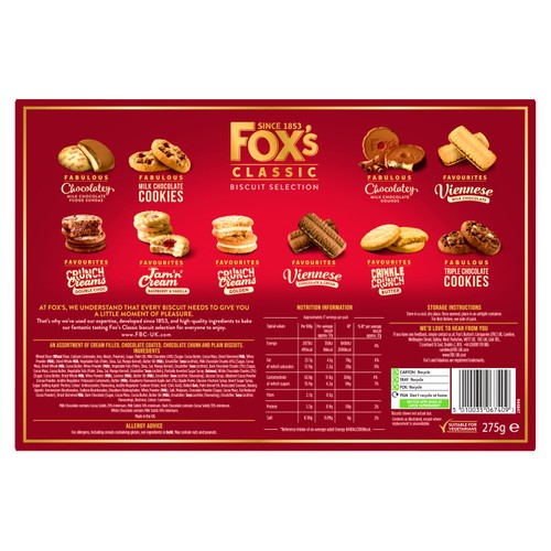Fox's Classic Biscuits Selection 275g - Morrisons Online Groceries & Offers