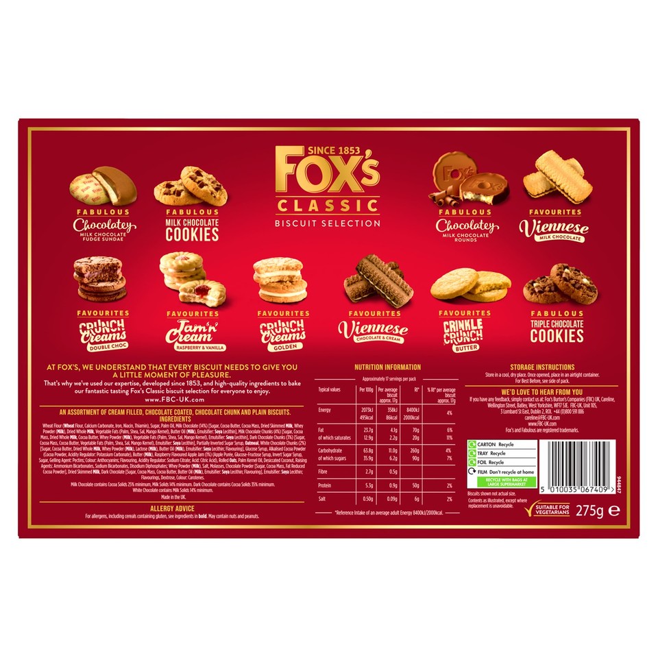 Fox's Classic Biscuits Selection 275g - Morrisons Online Groceries & Offers