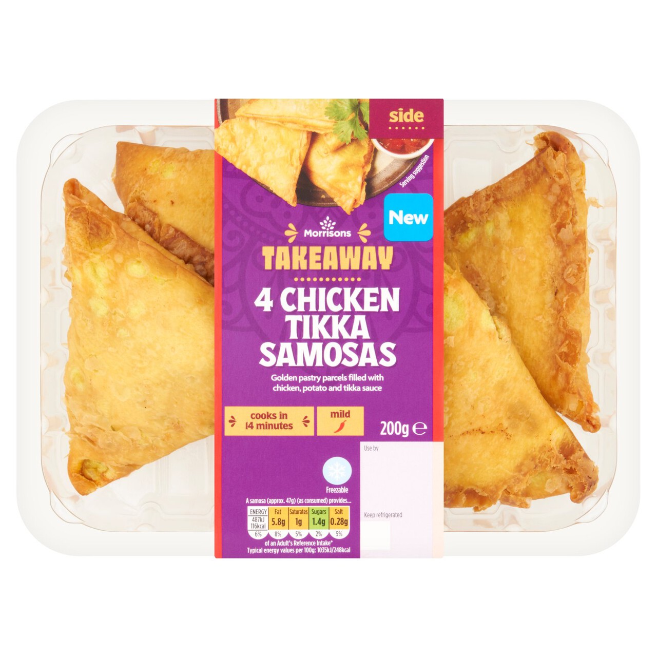Morrisons Takeaway 4 Chicken Tikka Samosas - Morrisons Online Groceries ...