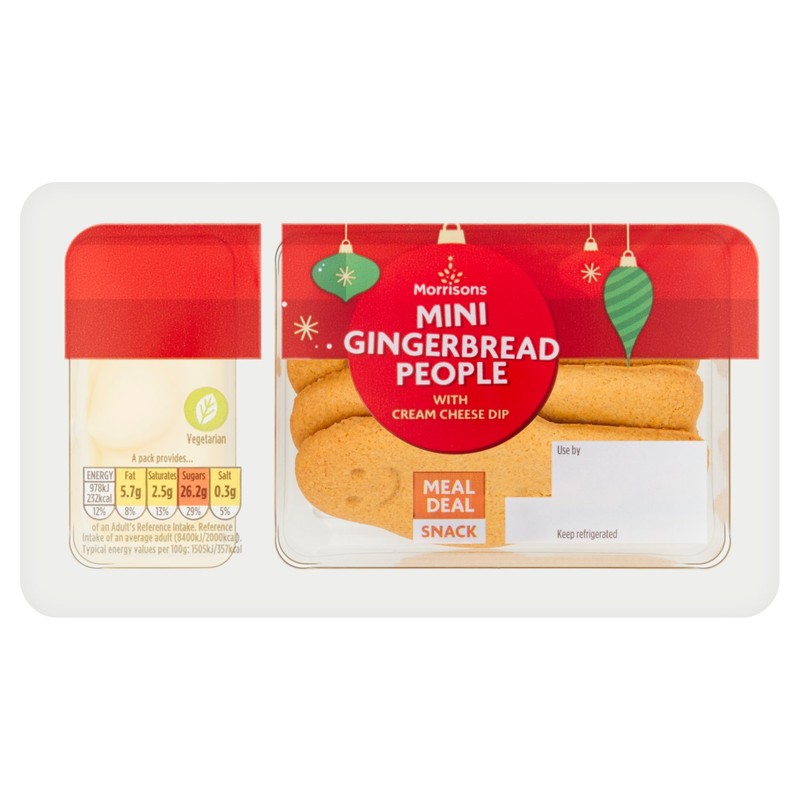 Morrisons Mini Gingerbread People With Cream Cheese Dip 65g - Morrisons ...
