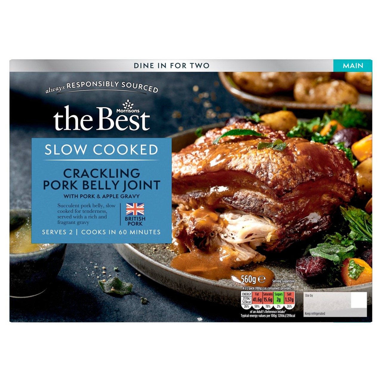 Morrisons The Best Crackling Pork Belly Joint with Pork & Apple Gravy ...