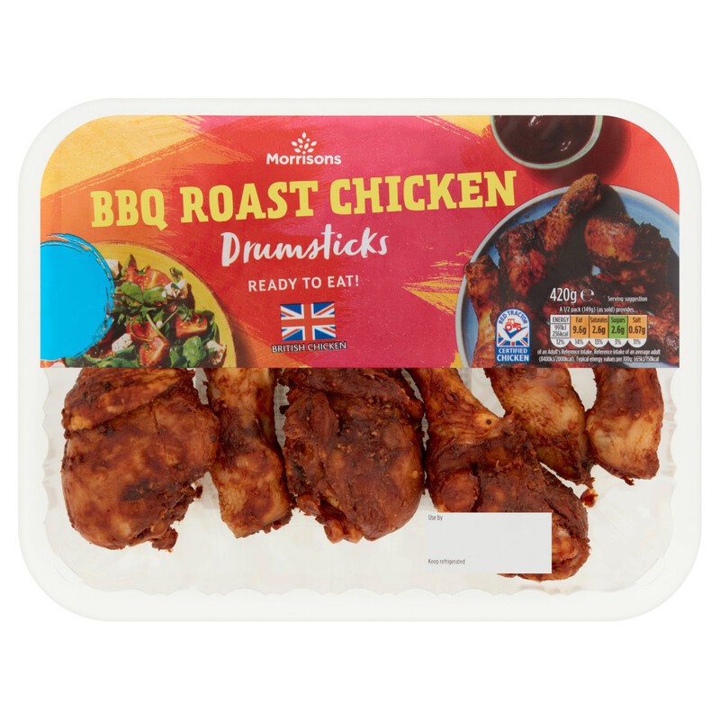 Morrisons Cooked BBQ Roast Chicken Drumsticks - Morrisons Online ...
