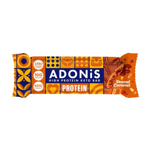 Adonis Peanut Caramel Keto Protein Bar 45g - Morrisons Online Groceries ...
