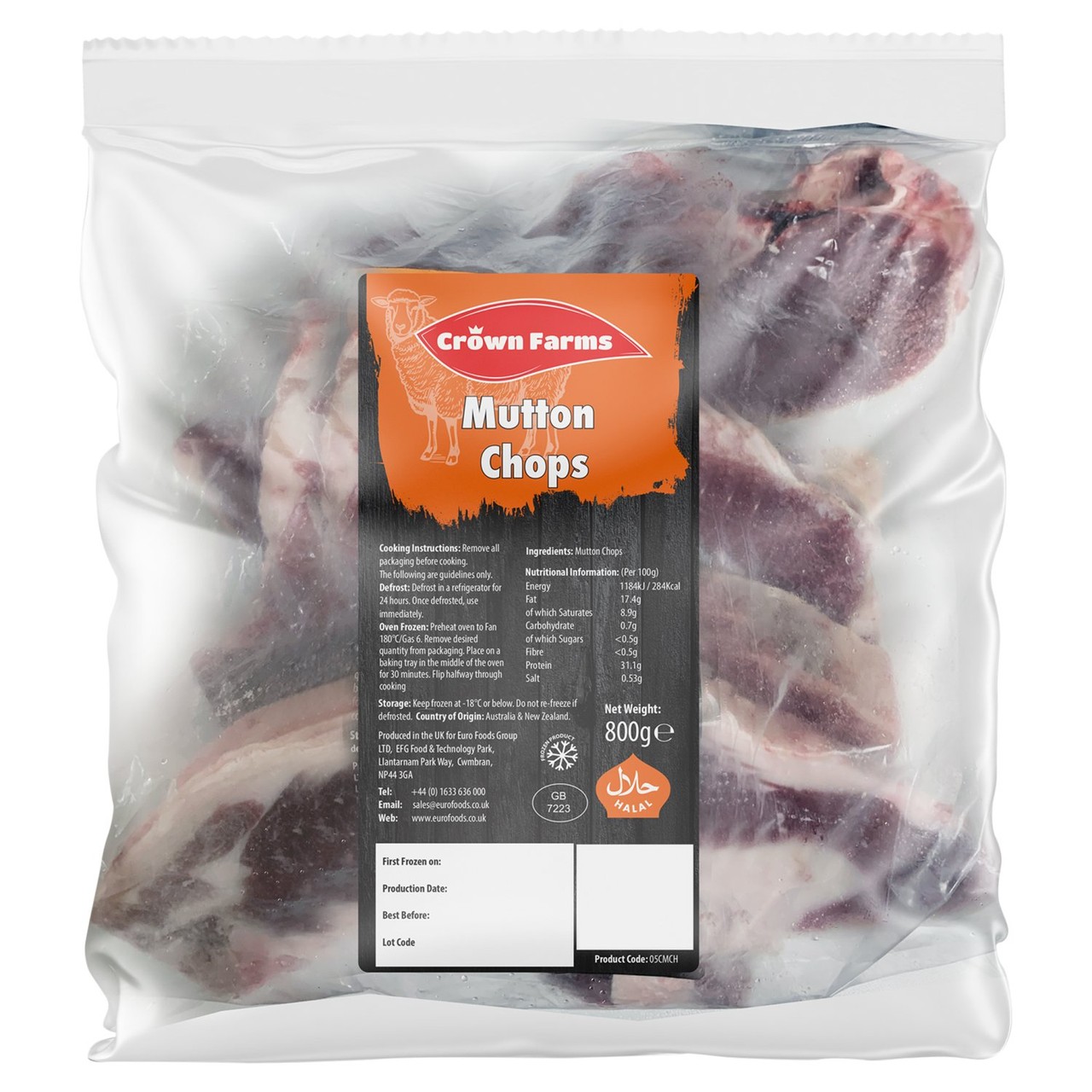 Crown Farms Mutton Chops 800g - Morrisons Online Groceries & Offers