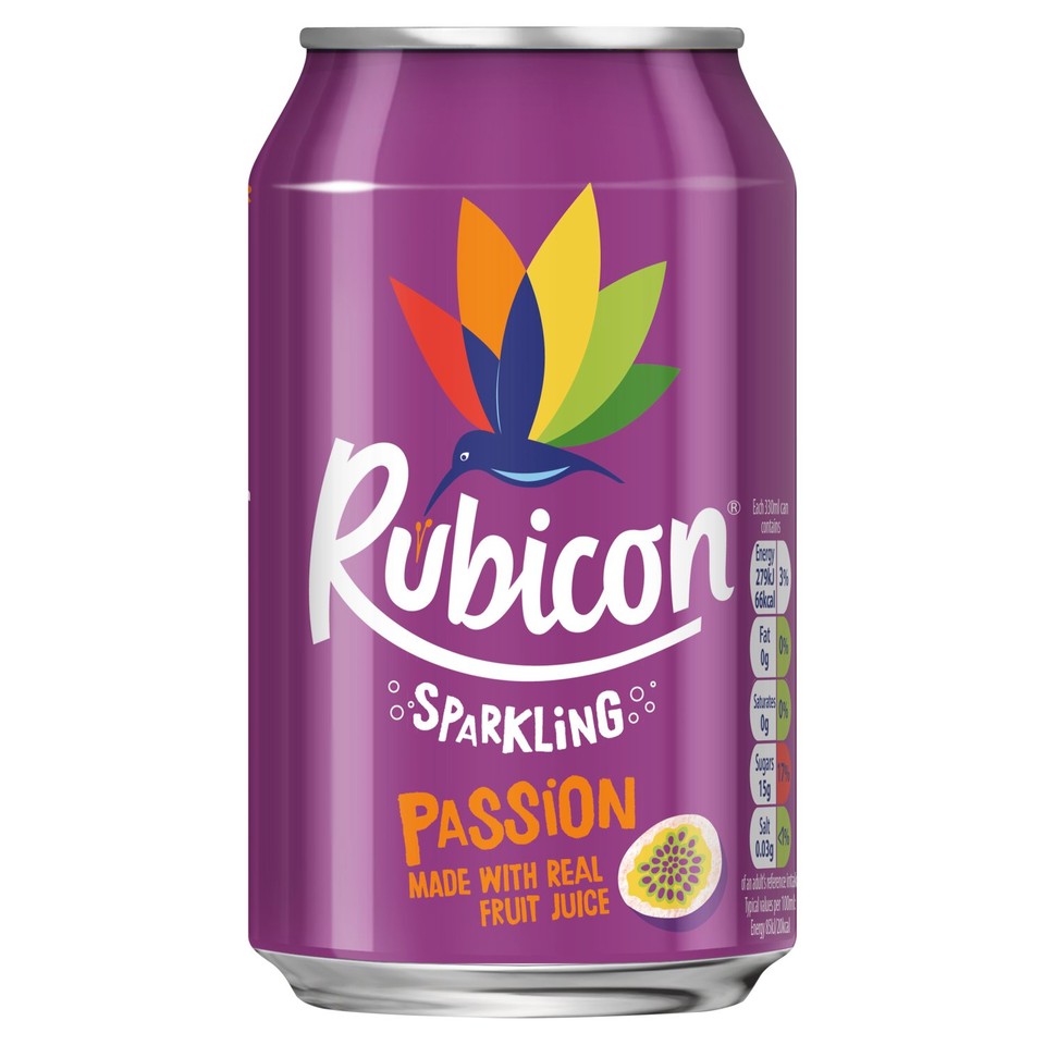 Rubicon Sparkling Passionfruit Soft Drink Can 330ml - Morrisons Online ...
