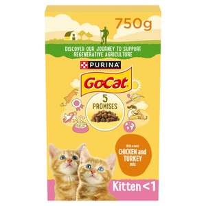Go-Cat Kitten Chicken, Turkey and Milk Dry Cat Food 750g - Morrisons ...