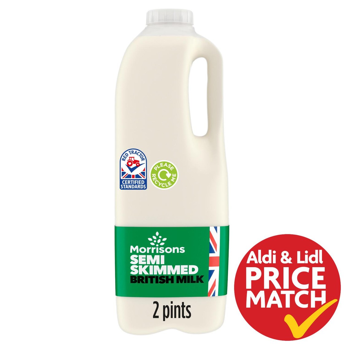 Morrisons British Semi Skimmed Milk 2 Pint - Morrisons Online Groceries ...