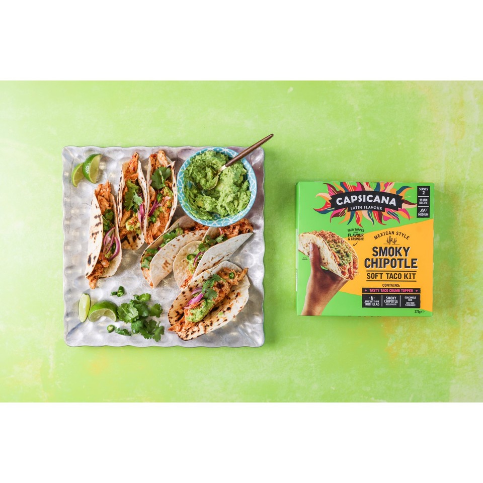 Capsicana Mexican Smoky Chipotle Soft Taco Meal Kit 273g - Morrisons ...