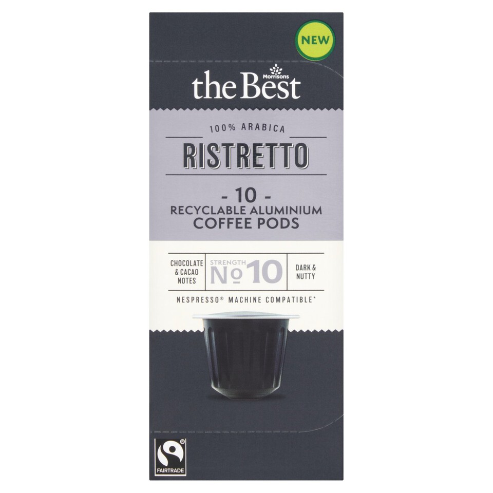 Morrisons The Best 10 Fairtrade Ristretto Coffee Pods - Morrisons ...
