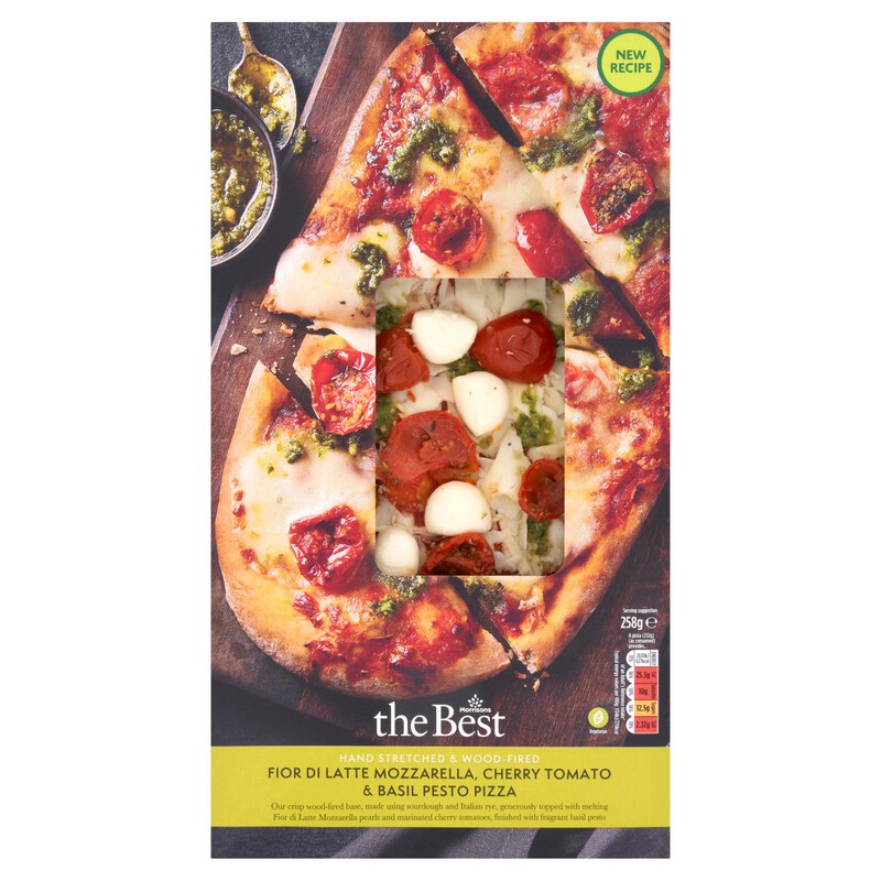 Morrisons The Best Mozzarella, Cherry Tomato & Basil Pesto Pizza ...