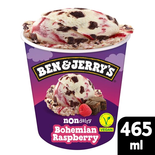Ben & Jerrys Non-Dairy Vegan Bohemian Raspberry Ice Cream Tub 465ml ...