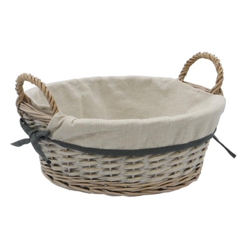 JVL Arianna Round Willow Storage Basket Antique Wash - Morrisons Online ...