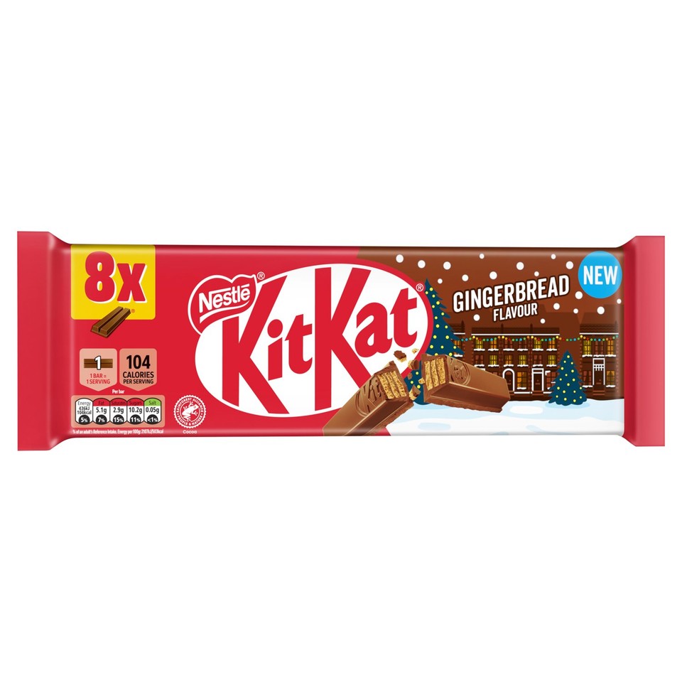 KitKat 2 Finger Gingerbread 8pk 165.6g - Morrisons Online Groceries ...