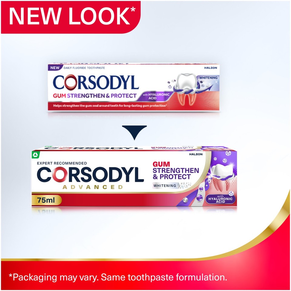 Corsodyl Gum Strengthen & Protect Whitening Toothpaste, 75ml ...