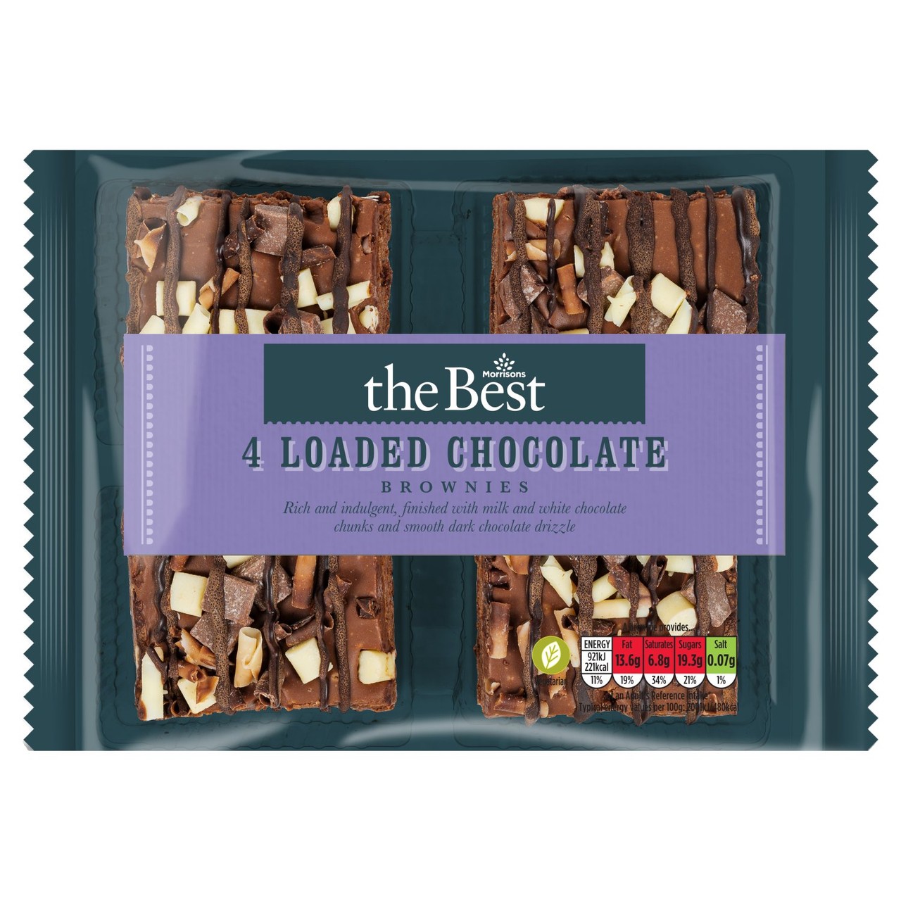 Morrisons The Best 4 Loaded Chocolate Brownies - Morrisons Online ...