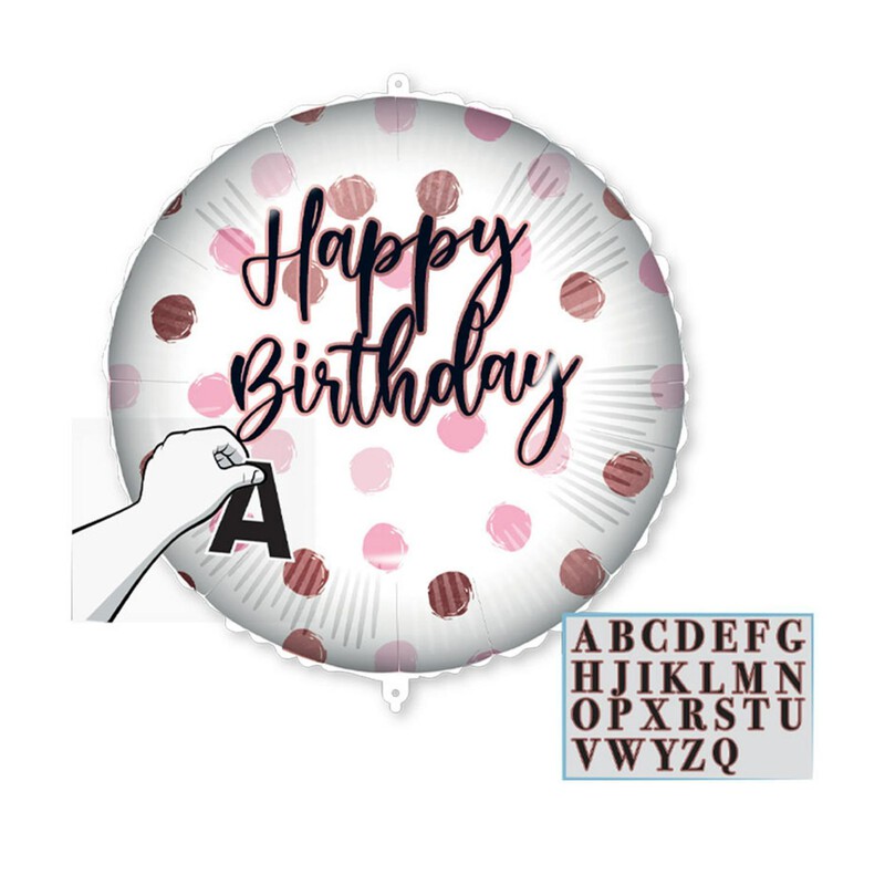 Decorata Standard Personalised Happy Birthday Pink Foil Balloon ...